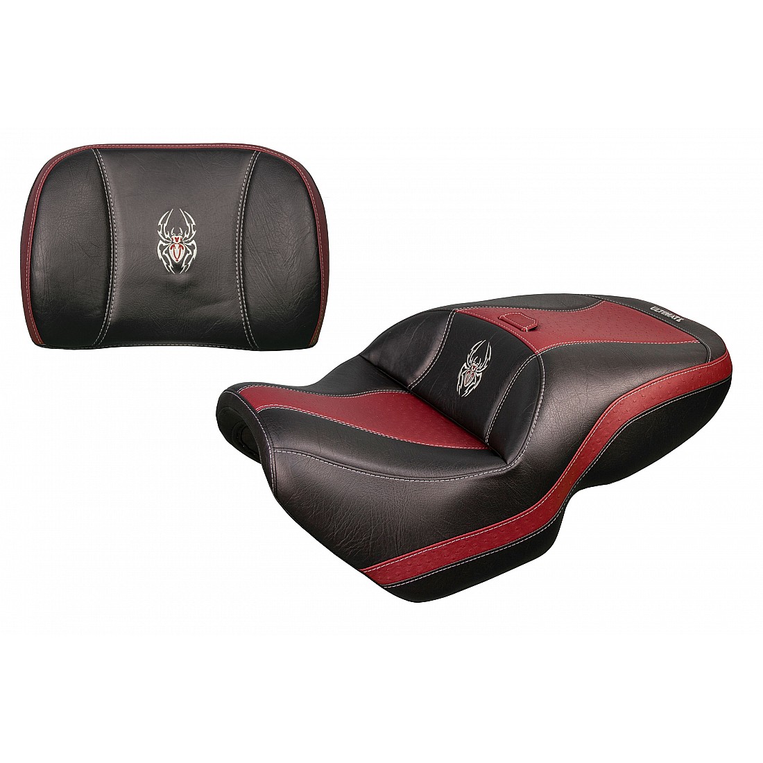 2020-2026 Dark Red Ostrich Spyder F3 Seat | Ultimate Seats